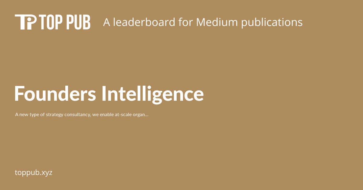 Founders Intelligence - Top Medium Publications